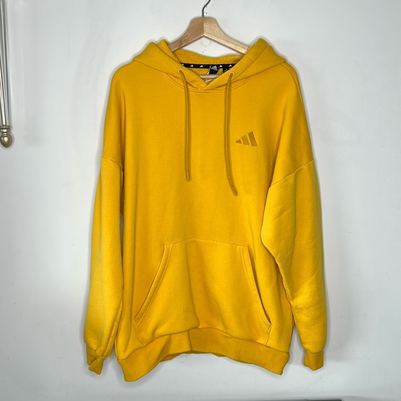 adidas | Shirts | Adidas Heavy Duty Mustard Yellow Hoodie Sz Large ...